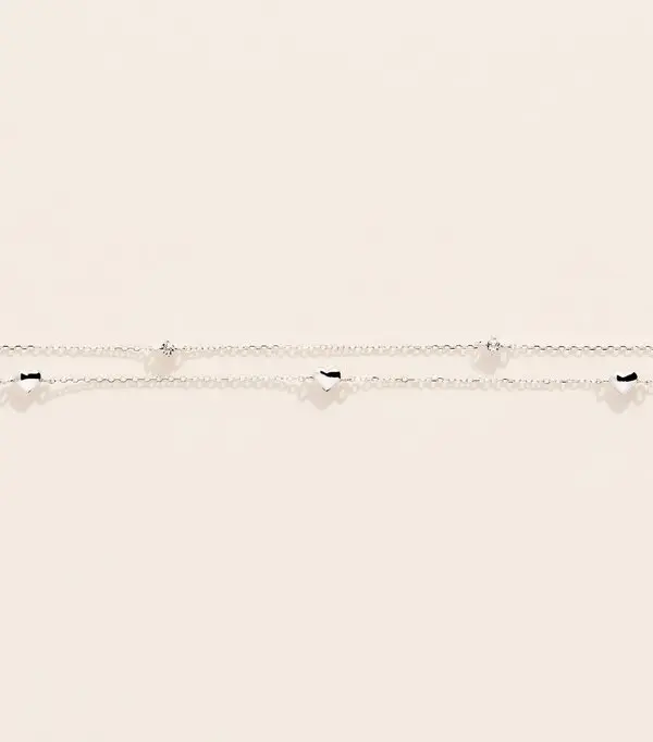 ASTRID & MIYU White Gold And Topaz Heart Bracelet