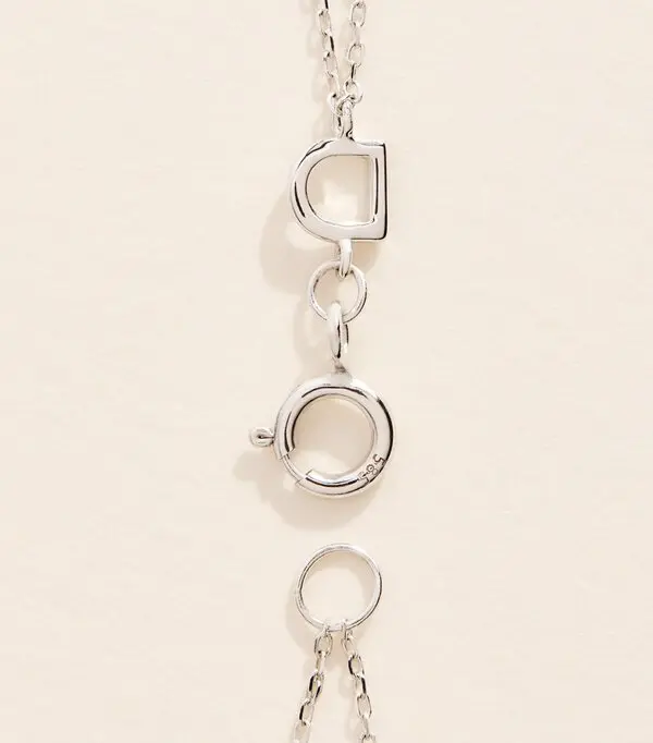 ASTRID & MIYU White Gold And Topaz Heart Bracelet