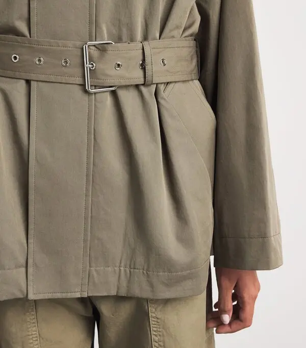 FRAME The Field Short Trench Coat - Green