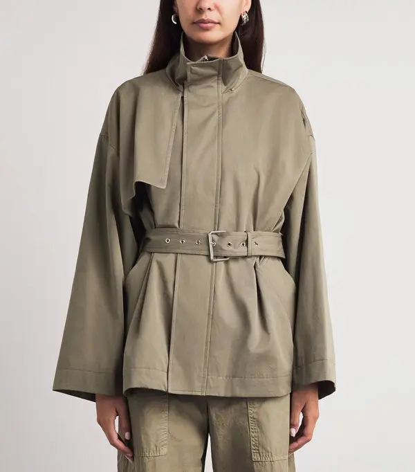 FRAME The Field Short Trench Coat - Green
