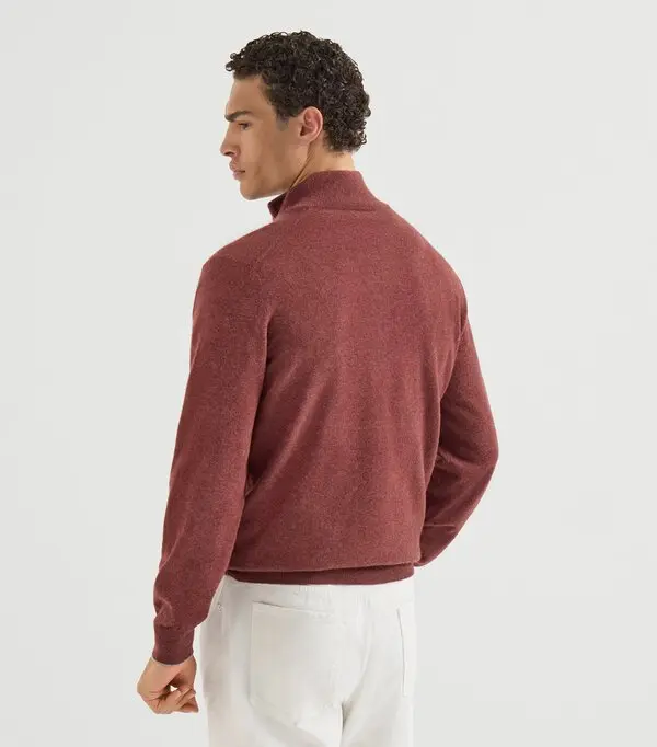 Brunello Cucinelli Cashmere Half-zip Sweater - Red
