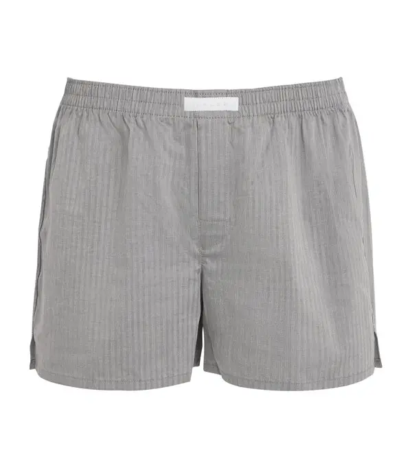 Falke Cotton Herringbone Weave Boxer Shorts - Grey