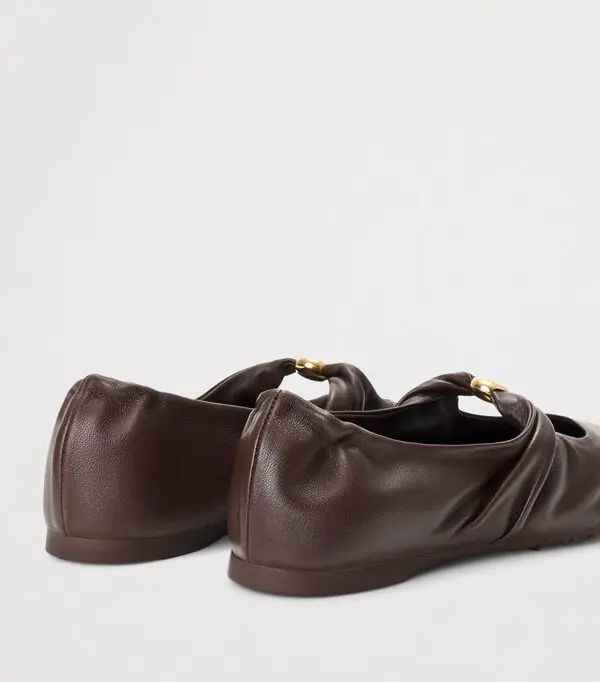 Loewe Leather Pebble Soft Ballet Flats - Black