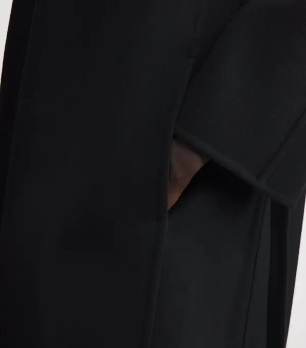 JIL SANDER Wool Belted Coat - Black