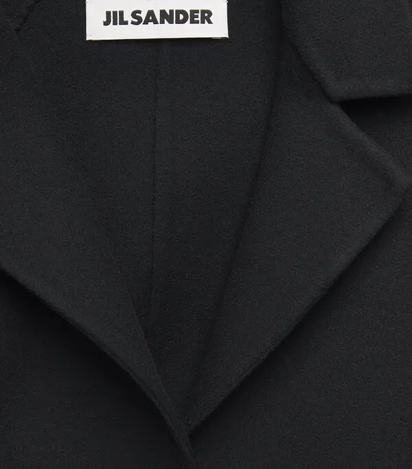 JIL SANDER Wool Belted Coat - Black