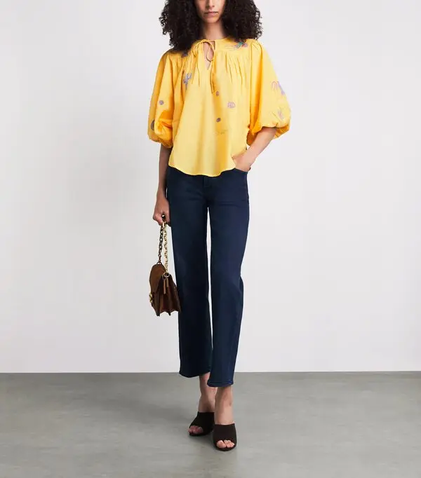 MOTHER The Rambler Zip Ankle Jeans - Navy