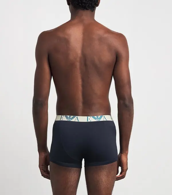 Emporio Armani Stretch-cotton Eagle Monogram Trunks