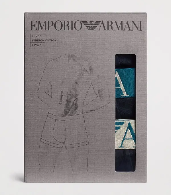 Emporio Armani Stretch-cotton Eagle Monogram Trunks