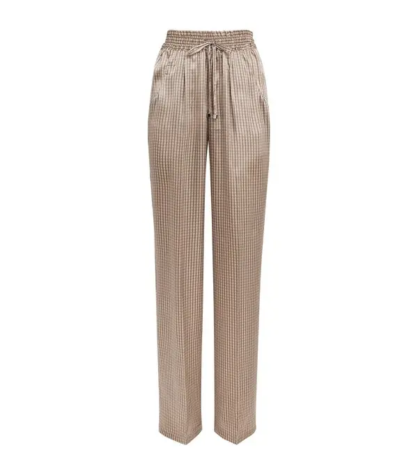 Kiton Silk Printed Pleated Trousers