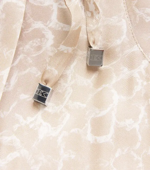 Kiton Silk Printed Pleated Drawstring Trousers