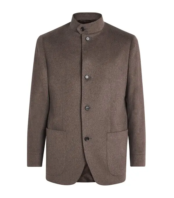 LARDINI Cashmere Jacket With Stand Collar