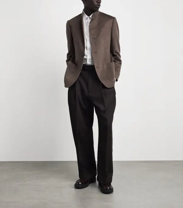LARDINI Cashmere Jacket With Stand Collar