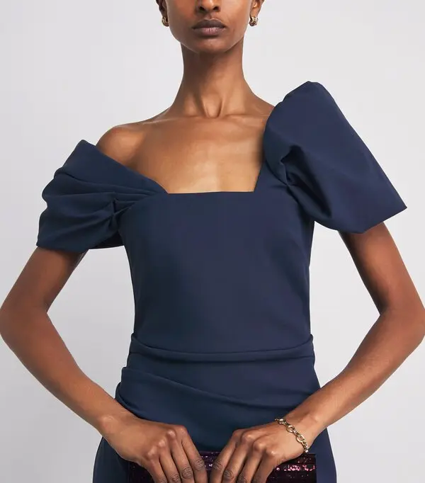 Rachel Gilbert Asymmetric Jade Gown
