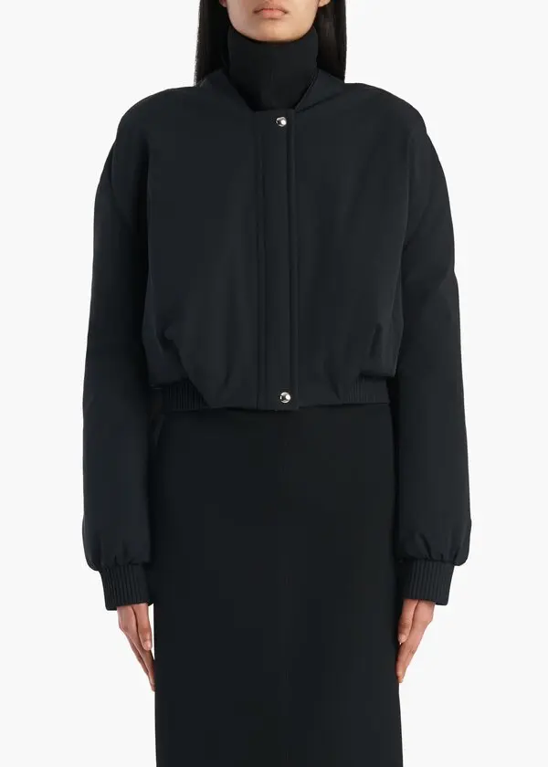 Khaite Technical Nylon Cropped Bomber Jacket