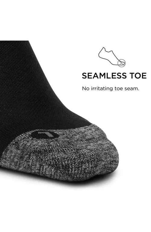 FEETURES Plantar Fasciitis Relief Light Cushion No Show Tab Socks - Black