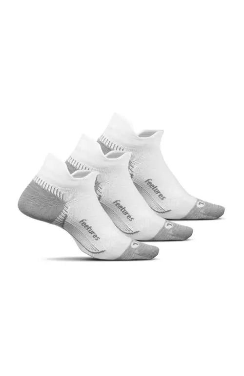 FEETURES Plantar Fasciitis Relief Light Cushion No Show Tab Socks - Pearl