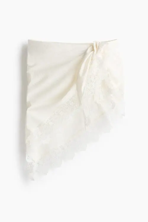 H&m Lace-trimmed Viscose Hip Scarf