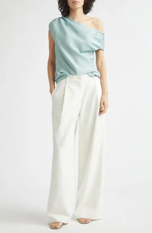 TOCCIN Veda Ruched One-shoulder Top - Seabreeze