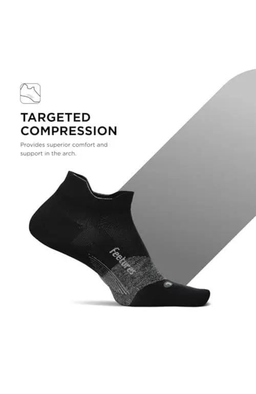 FEETURES Elite Light Cushion No-show Tab Athletic Ankle Socks - Deep Black