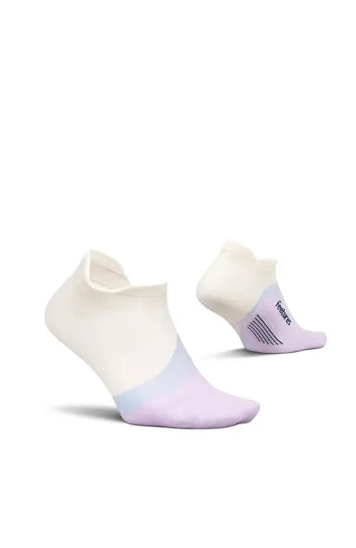 FEETURES Elite Light Cushion No Show Tab Athletic Ankle Socks Sport Sock With Targeted Compression - Lilac Breeze