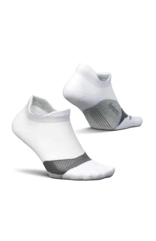 FEETURES Elite Light Cushion No-show Tab Athletic Ankle Socks - Snow