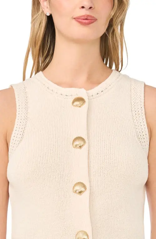 CECE DUPRAZ Shell Button Sweater Vest