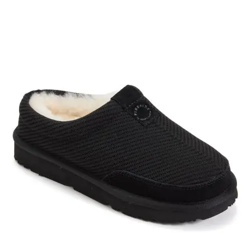 DEARFOAMS Fireside Greta Sport Knit Twill Clogs - Black