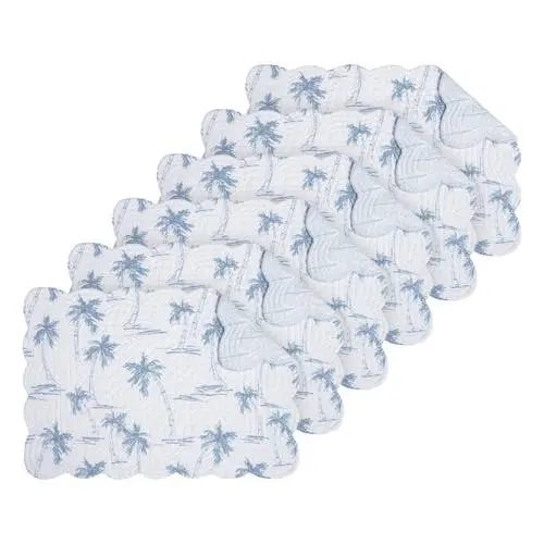 C&F HOME Paradise Set Of 6 Placemats 13" X 19" - Blue