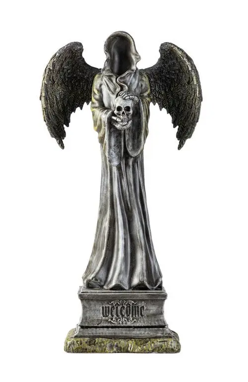 GLITZHOM 24"h Lighted Halloween Grim Reaper Resin Porch Decor With Timer
