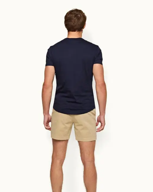Orlebar Brown Ob T Mercerised Tailored Fit Crew Neck Cotton T-shirt - Navy