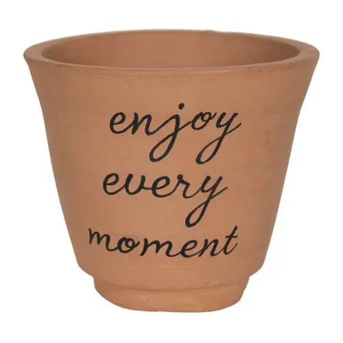 FORESIDE HOME AND GARDEN Enjoy Every Moment" Multi Terracotta Planter - Brown