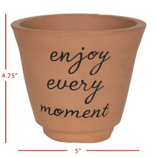 FORESIDE HOME AND GARDEN Enjoy Every Moment" Multi Terracotta Planter