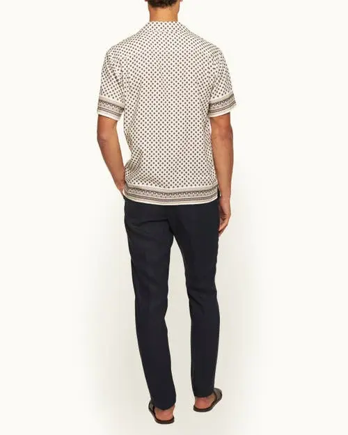 Orlebar Brown Griffon Tailored Fit Italian Linen Trousers - Night Iris