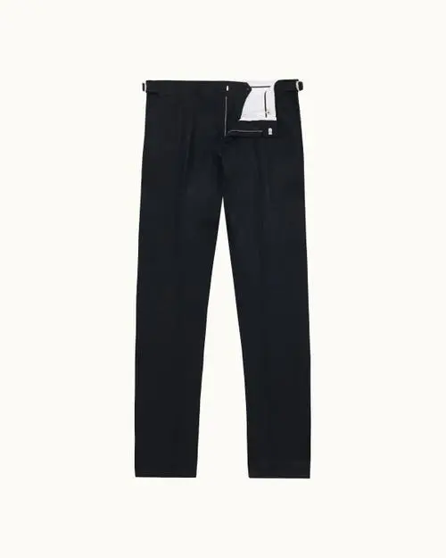 Orlebar Brown Griffon Tailored Fit Italian Linen Trousers - Night Iris