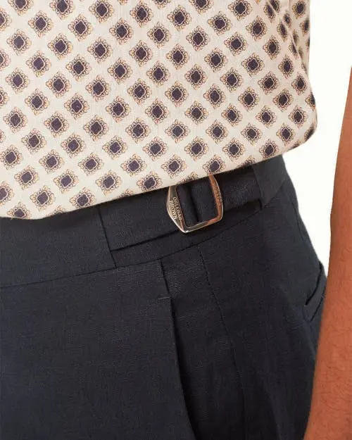 Orlebar Brown Griffon Tailored Fit Italian Linen Trousers - Night Iris