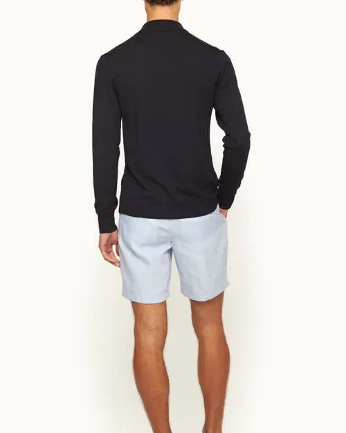Orlebar Brown Norwich Tailored Fit Italian Linen Shorts - Springwater Blue