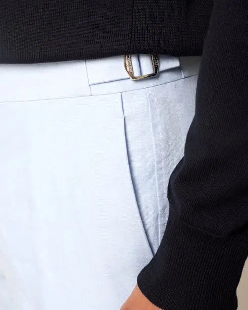 Orlebar Brown Norwich Tailored Fit Italian Linen Shorts - Springwater Blue