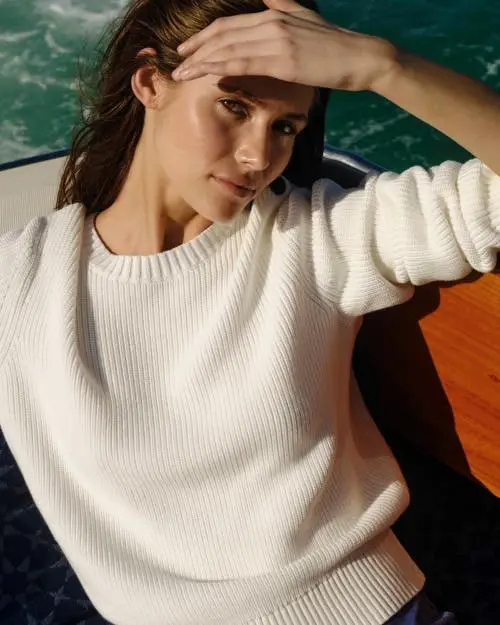 CARTOLINA Collins Cotton Sweater - Bright White