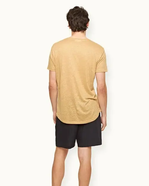 Orlebar Brown Alex Linen Relaxed Fit Drawcord Shorts - Night Iris