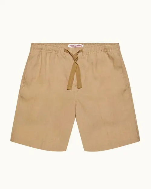 Orlebar Brown Alex Linen Relaxed Fit Drawcord Shorts - Biscuit