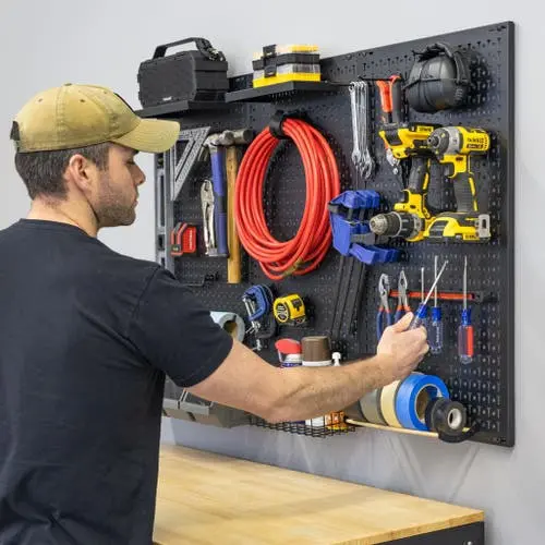 STOREYOUR 51" X 32" Pro Pegboard | 23 Attachments