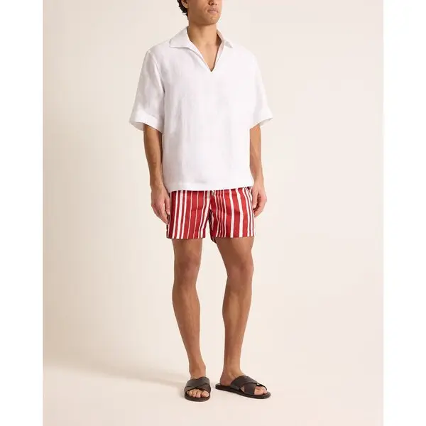 Orlebar Brown Vincent Linen Relaxed Fit Overhead Linen Shirt - White