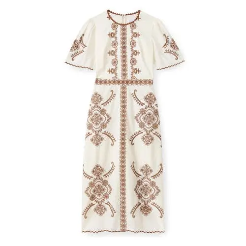 CARTOLINA Bobbi Embroidered Midi Dress