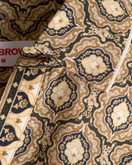 Orlebar Brown Ridley Relaxed Fit Passetto Print Short Sleeve Overhead Shirt