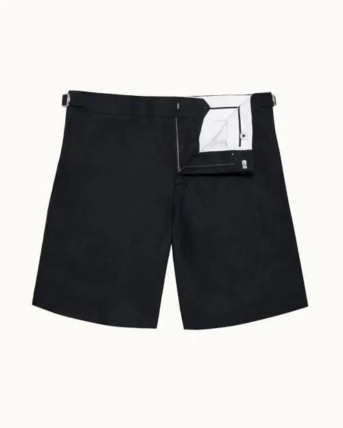 Orlebar Brown Norwich Tailored Fit Italian Linen Shorts - Night Iris