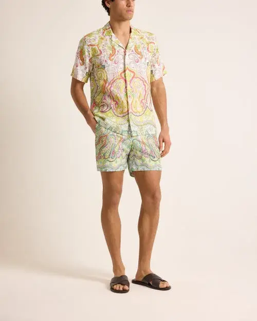 Orlebar Brown Maitan Linen Relaxed Fit Linen Fairground Shirt