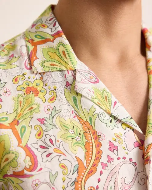 Orlebar Brown Maitan Linen Relaxed Fit Linen Fairground Shirt - Multi/pink