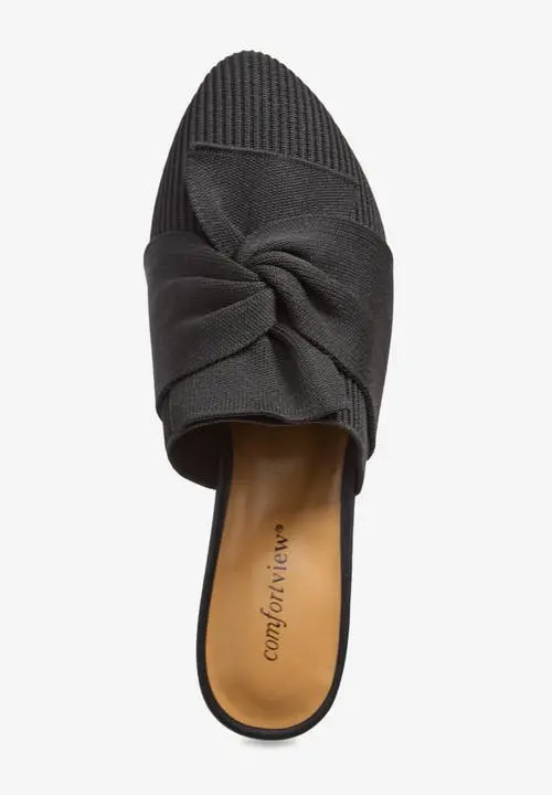 COMFORTVIEW The Savannah Slip On Mule - Black