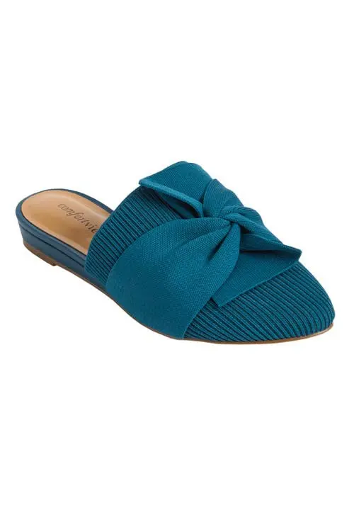 COMFORTVIEW Savannah Slip-on Mule With Bow Detailing - Forest Green
