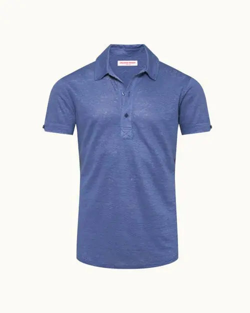 Orlebar Brown Sebastian Linen Tailored Fit Linen Polo Shirt
